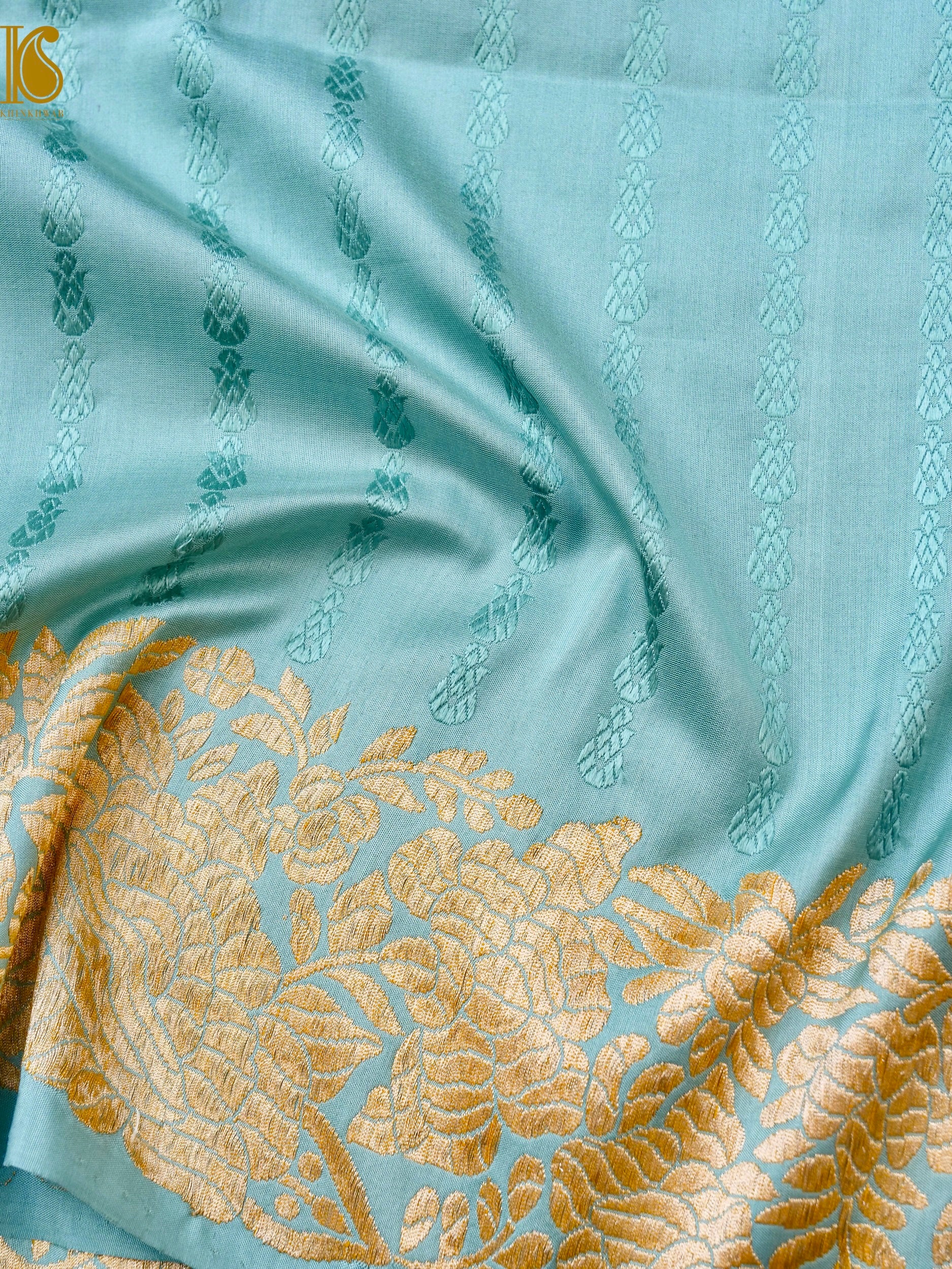 Handloom Banarasi Katan Silk Kadwa Border Saree – Khinkhwab