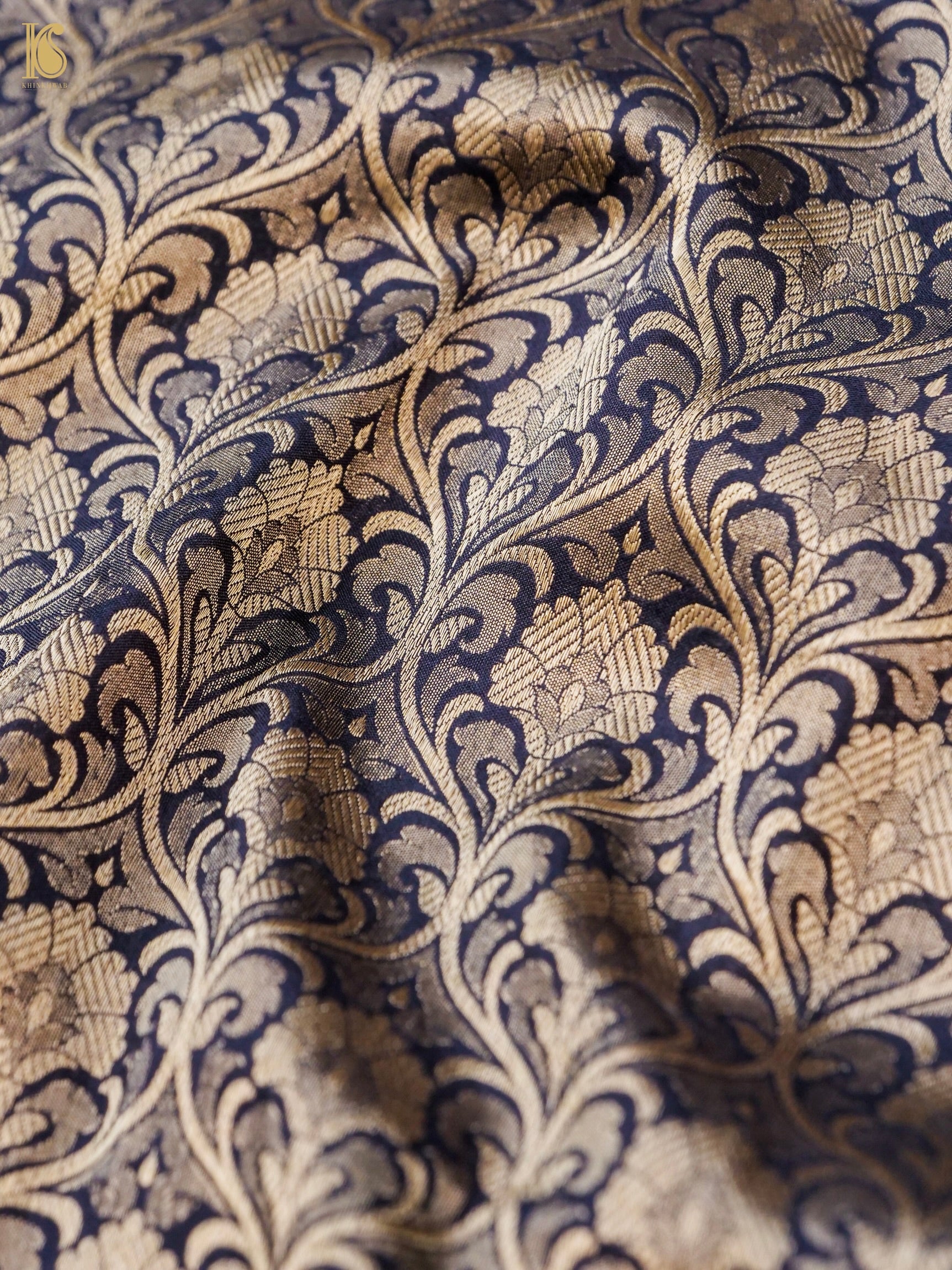 Handloom Banarasi Katan Silk Zari Tanchoi Saree – Khinkhwab