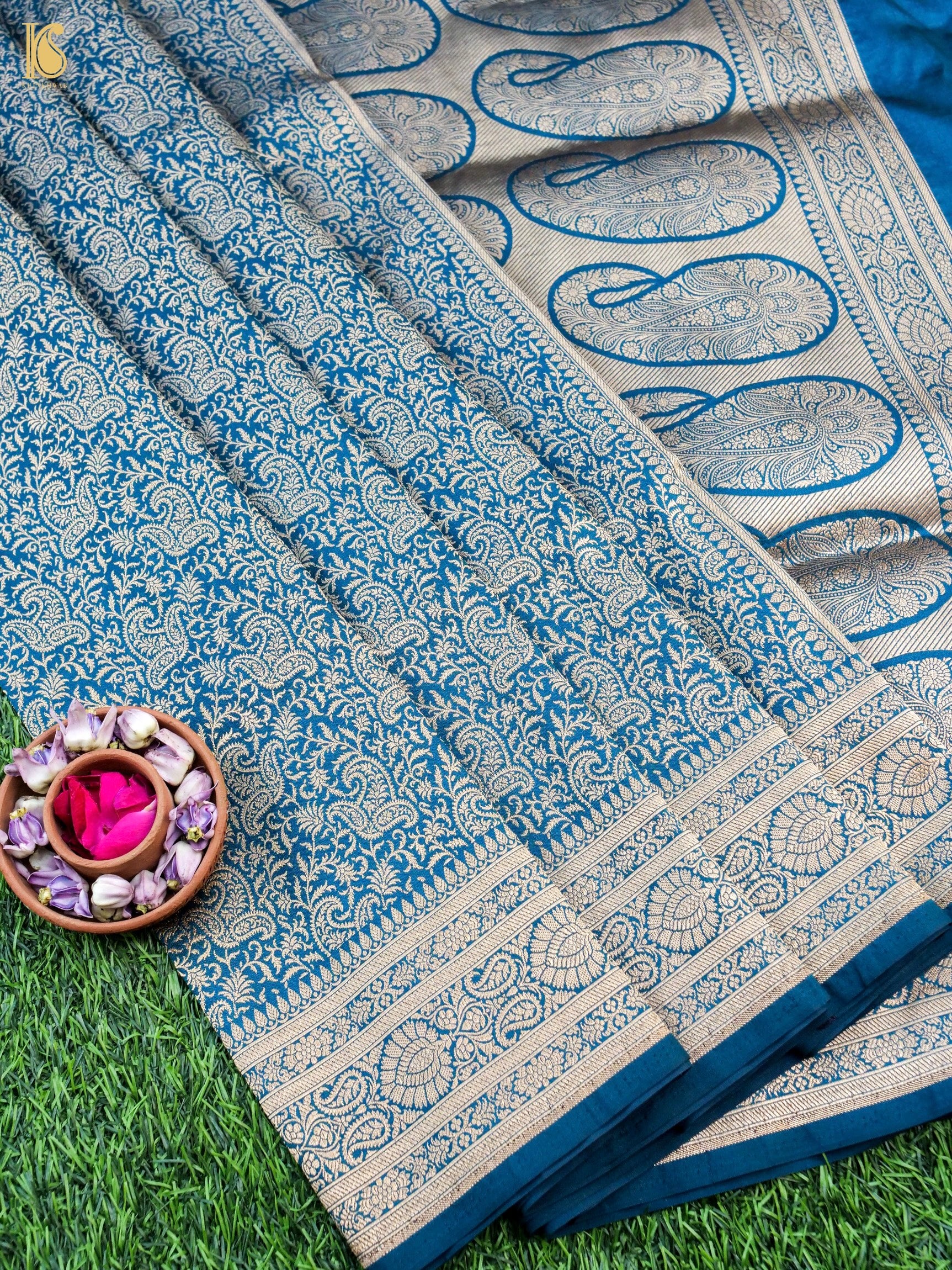 Handloom Banarasi Katan Silk Zari Tanchoi Saree – Khinkhwab