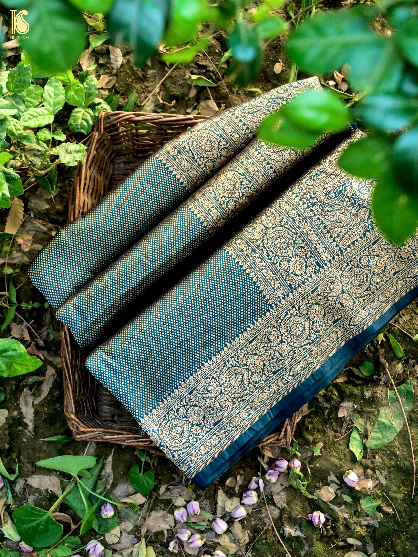 Handloom Banarasi Katan Silk Zari Tanchoi Saree – Khinkhwab