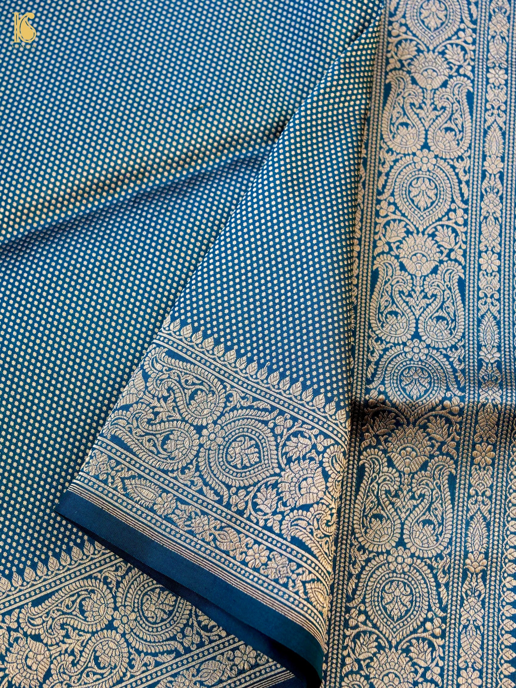 Handloom Banarasi Katan Silk Zari Tanchoi Saree – Khinkhwab