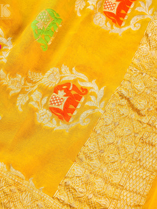 Handloom Georgette Banarasi Elephant Dupatta – Khinkhwab