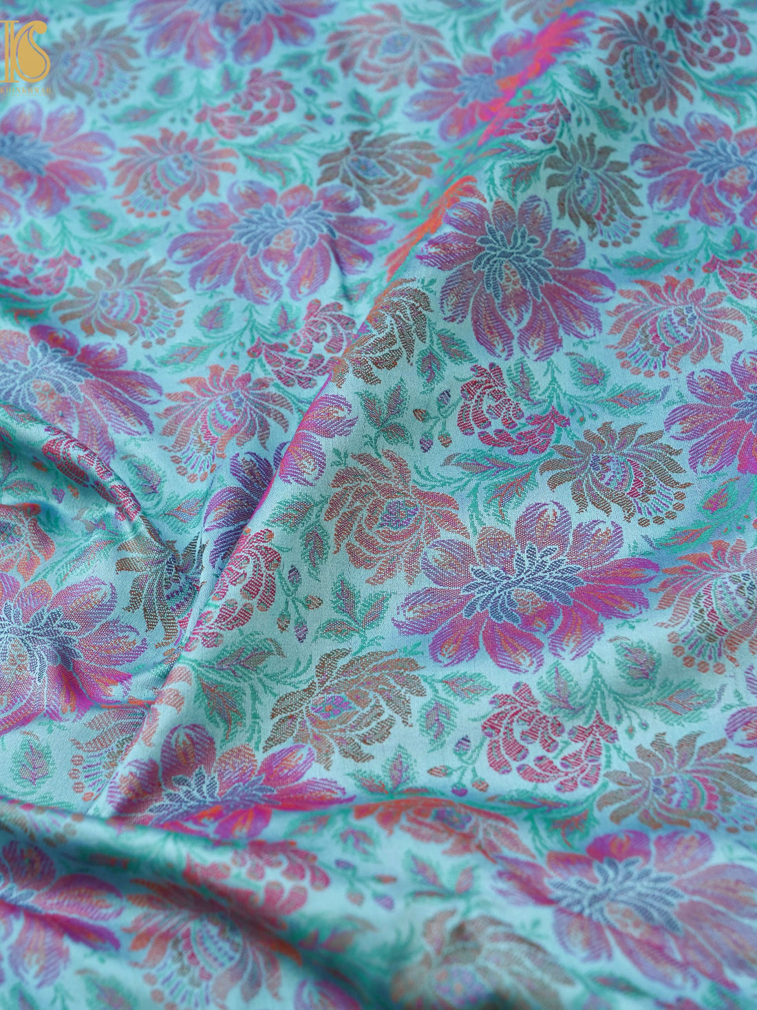 Handloom Banarasi Tanchoi Silk Dahlia Fabric – Khinkhwab