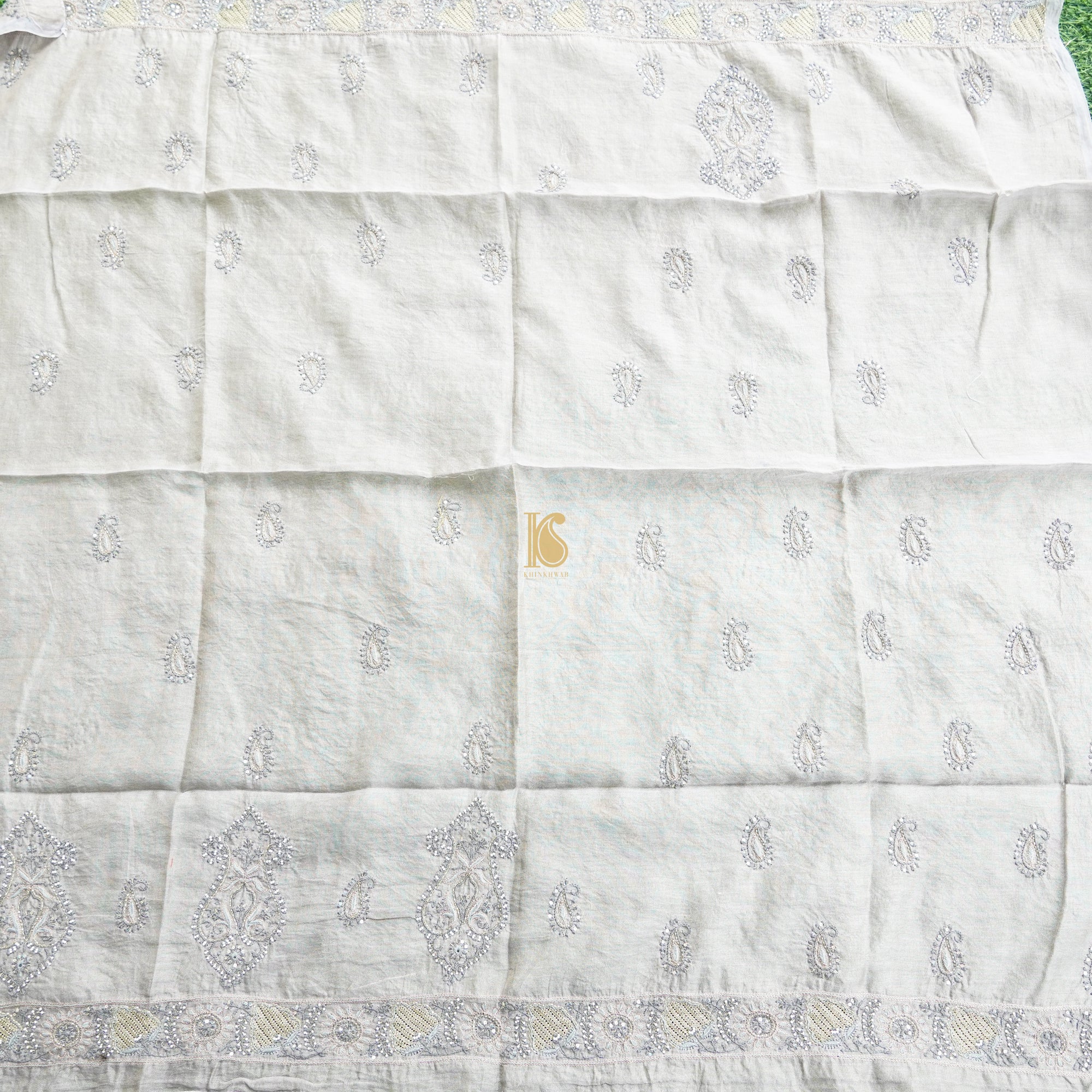 Chikankari Handloom Tissue Chanderi Blouse Fabric – Khinkhwab