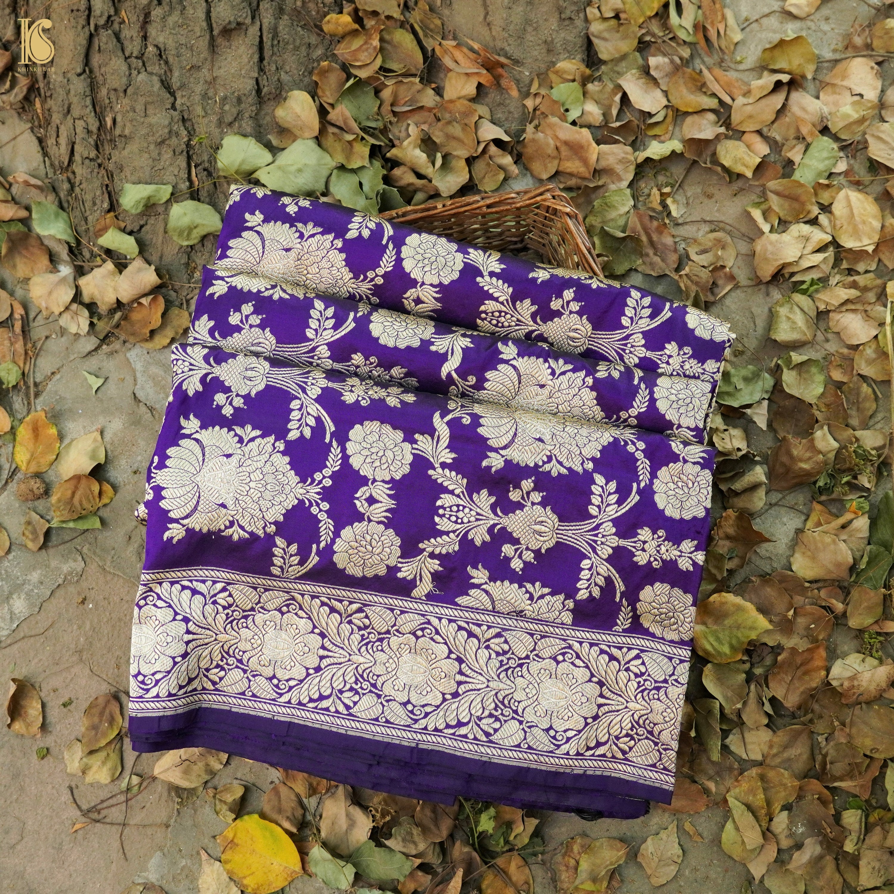 Persian Indigo Handwoven Pure Katan Silk Banarasi Mughal Boota Saree ...